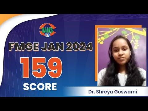 FMGE Jan 24 Score 159 Dr Shreya Goswami Share her Success Story - YouTube