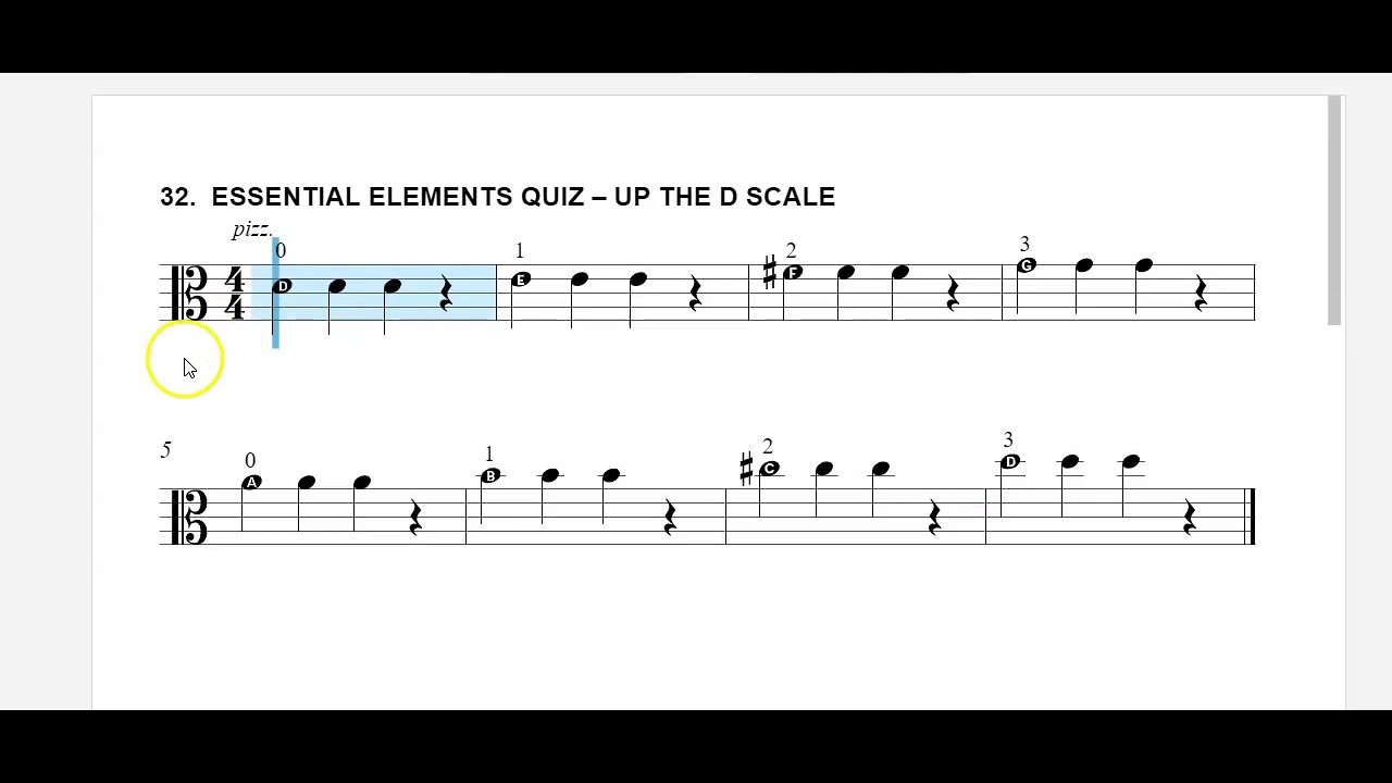 32. Essential Elements Quiz Up the D Scale - Viola - YouTube