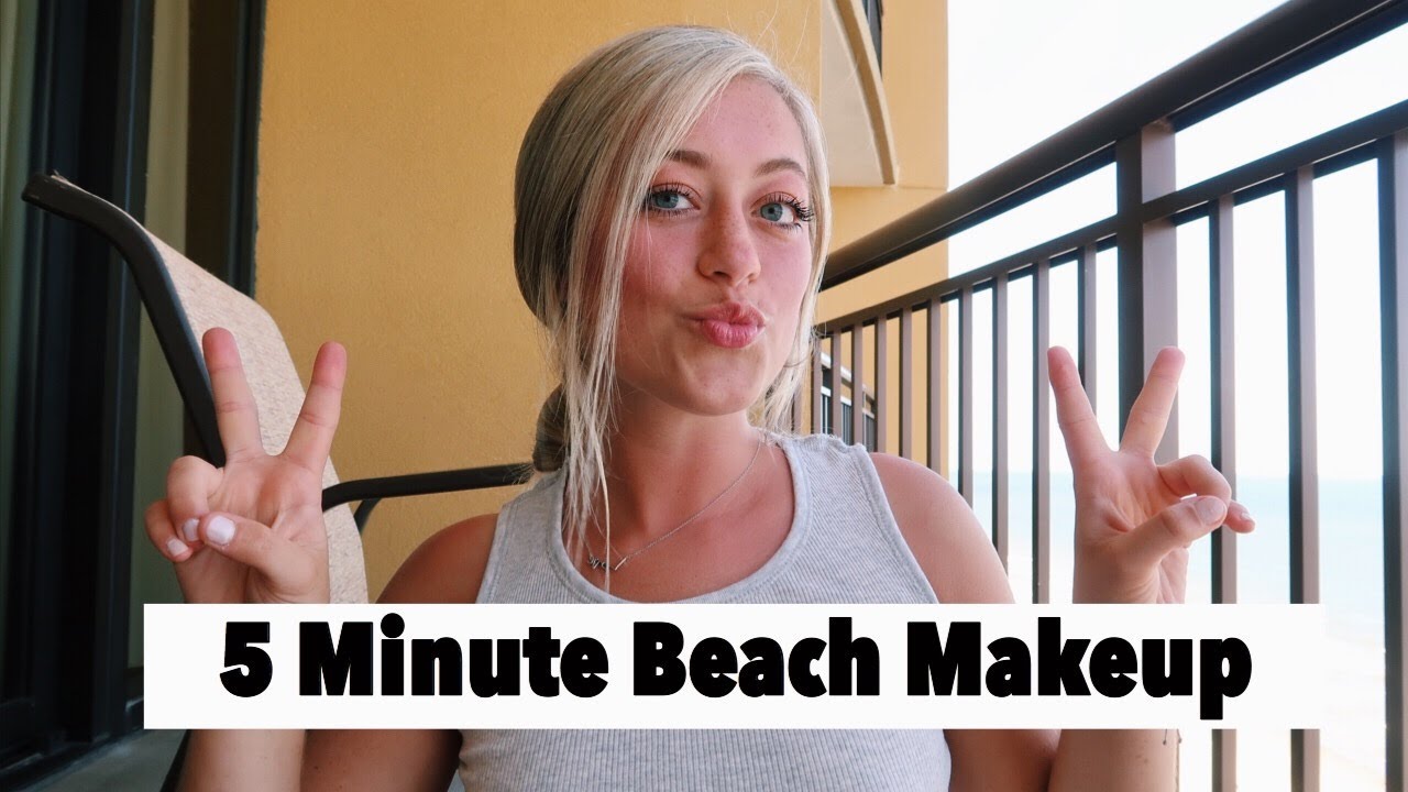 5 MINUTE Beach Makeup! (simple, bronzy and natural) - YouTube