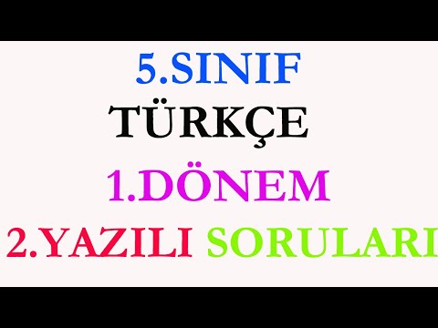 5.Sınıf Türkçe 1.Dönem 2.Yazılı Soruları 2019 2020-Yazılı Hocam