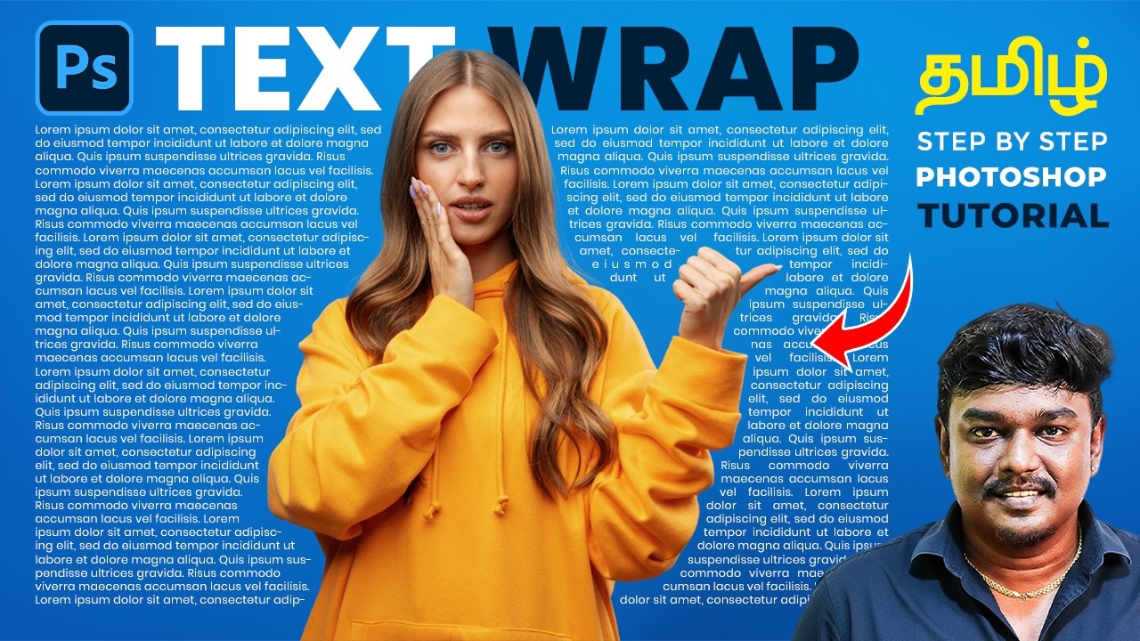 How to Wrap Text Around Image in Photoshop | Text Wrap Tutorial for ...