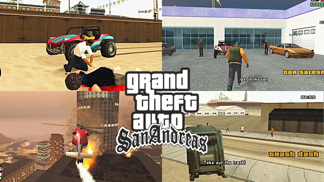 GTA San Andreas VCS & LCS Side Missions Mod Showcase Gameplay - YouTube