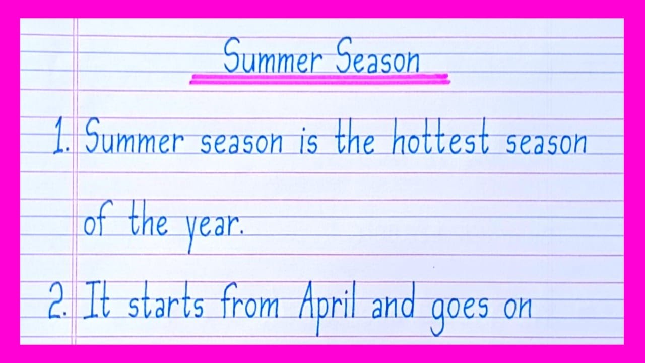 10 lines on Summer Season in english/Essay on Summer Season/Summer ...