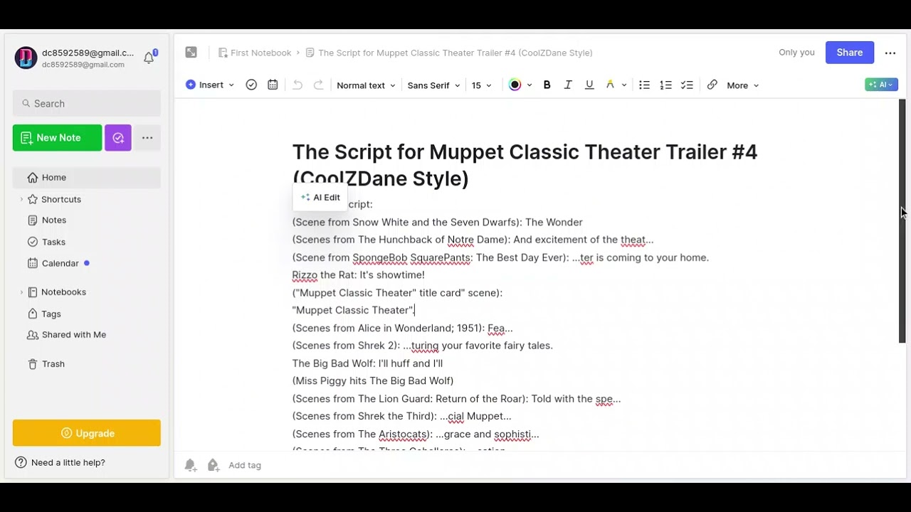 The Script for Muppet Classic Theater Trailer #4 (CoolZDane Style) (For ...