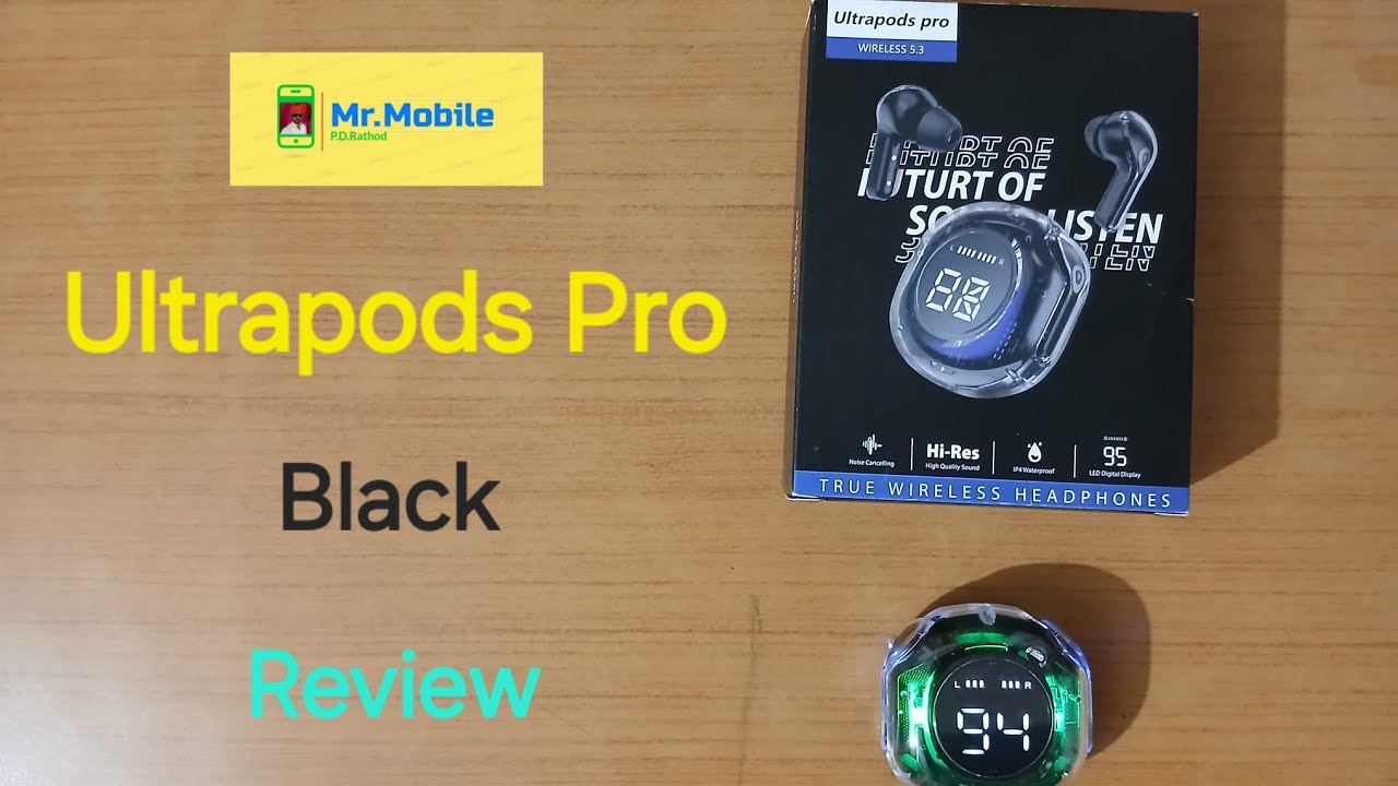 Ultrapods Pro Black Color | Review | Price ₹ 240 | Transparent TWS ...