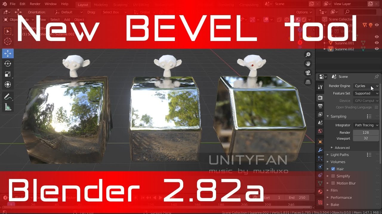 #142 MEGA BEVEL tool in blender 2.82a!!! - video 2 - realtime - YouTube