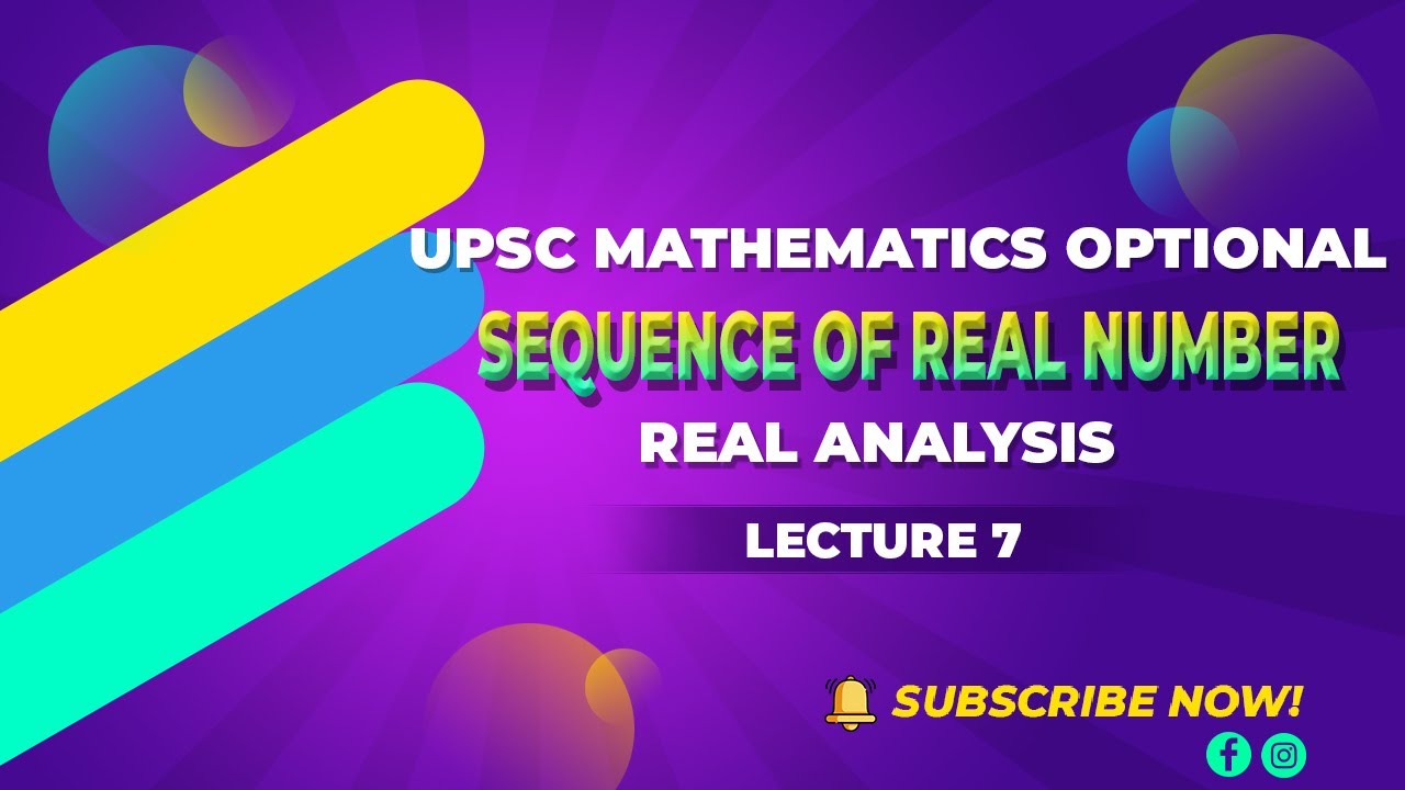 Real Analysis | Lecture 7 - Sequence Of Real Number - YouTube