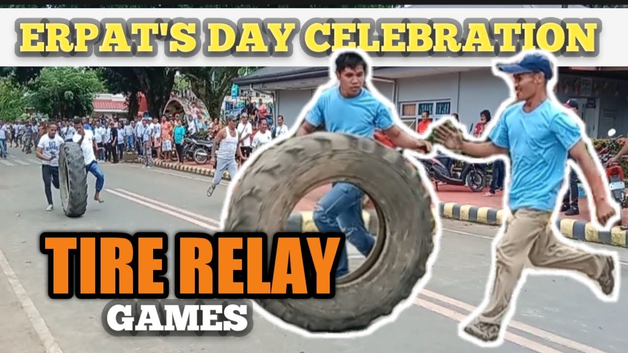 Edad lang ang tumatanda ( tire relay games) - YouTube