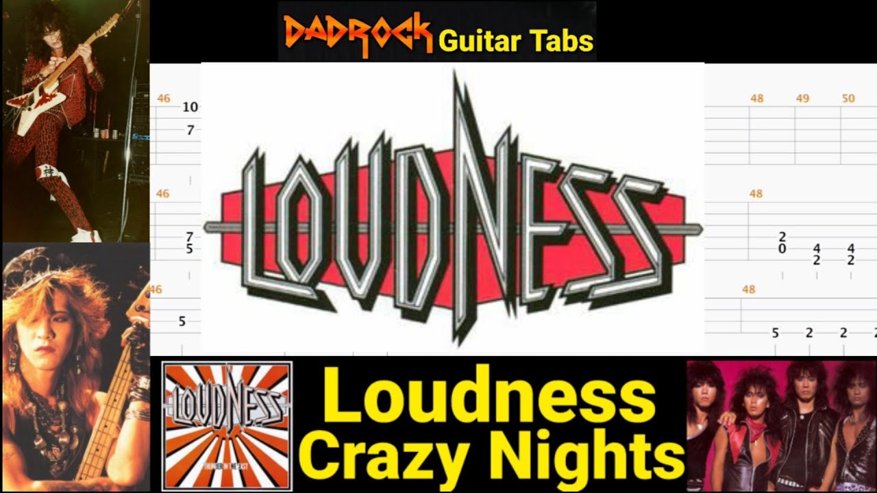Crazy Nights - Loudness - Guitar + Bass TABS Lesson - YouTube