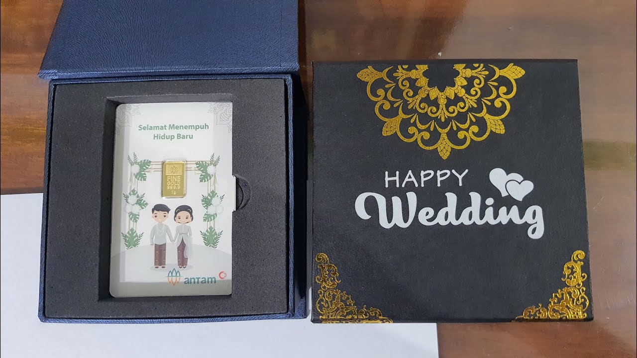KOTAK EMAS LOGAM MULIA UNTUK HADIAH ULANG TAHUN, KADO PERNIKAHAN ...