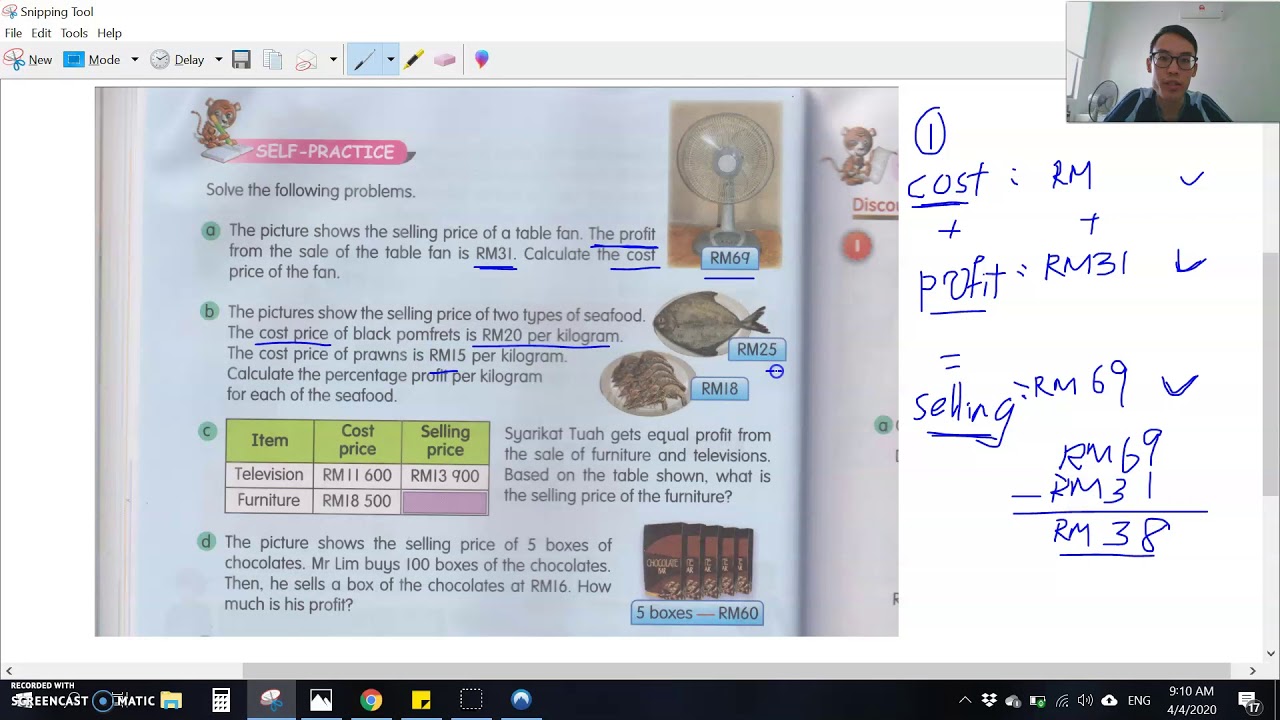 Year 6 Math Cost Price Selling Price discussion 1 - YouTube