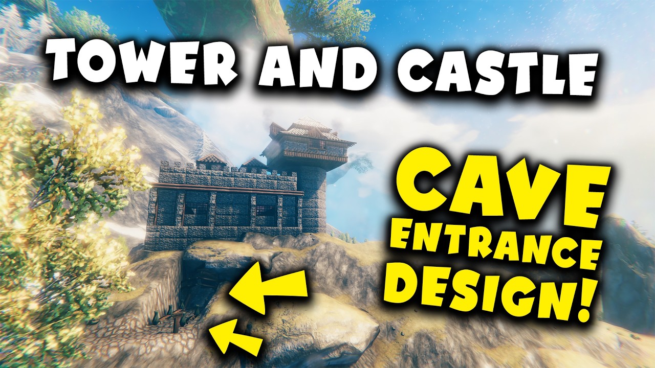 Tower and Castle | Cave Entrance Design! | USEFUL INSIDE | Valheim ...