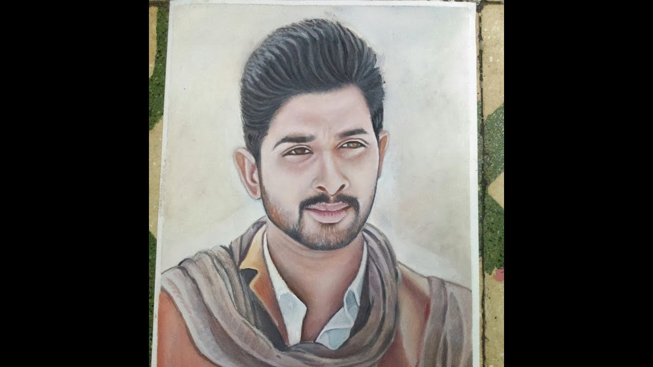 Allu Arjun oil painting| oil portrait of Allu Arjun | sarrainodu look ...