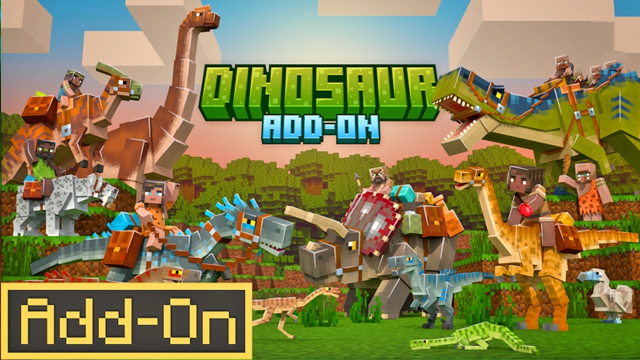 TAME & RIDE DINOSAURS ADDON in your Minecraft Bedrock Survival World ...