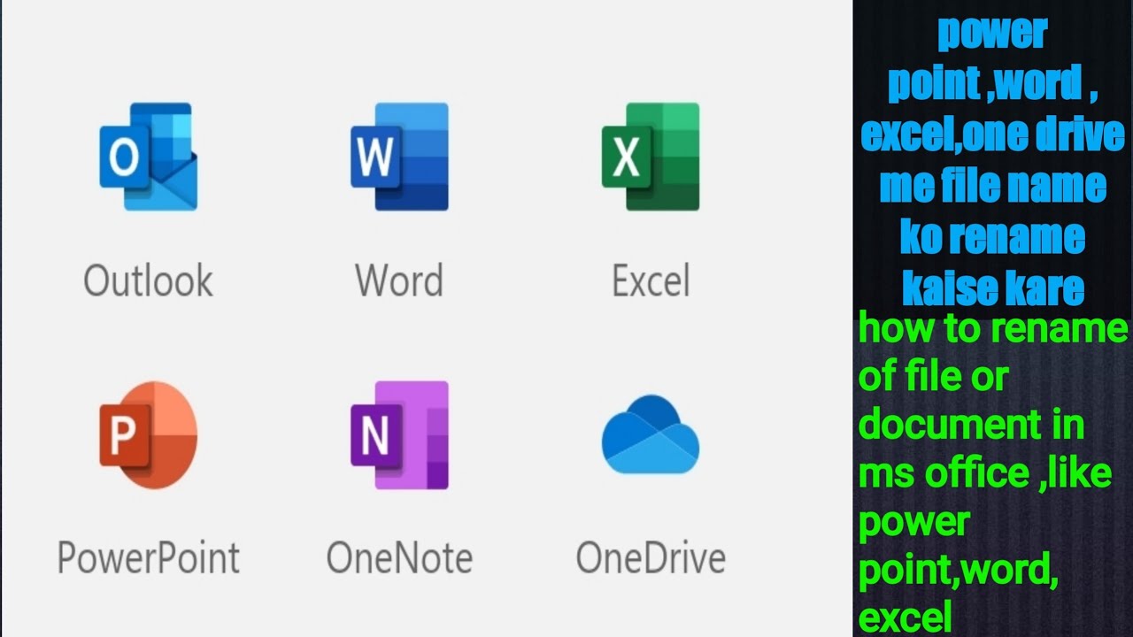 How To Change Or Rename File In Power Point ms Word Excel Or One Drive How To Change Or Rename File In Power Point ms Word Excel Or One Drive
