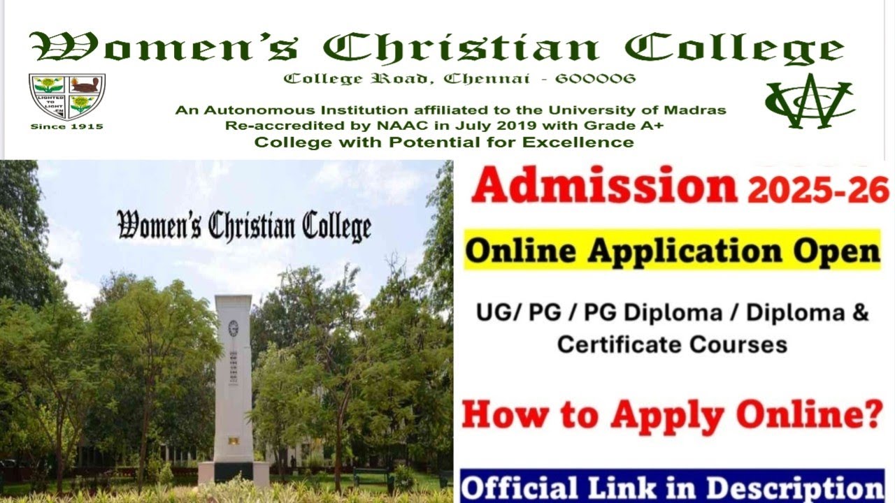 WCC Chennai|College|Admission Opened|Courses Details|Fees structure ...