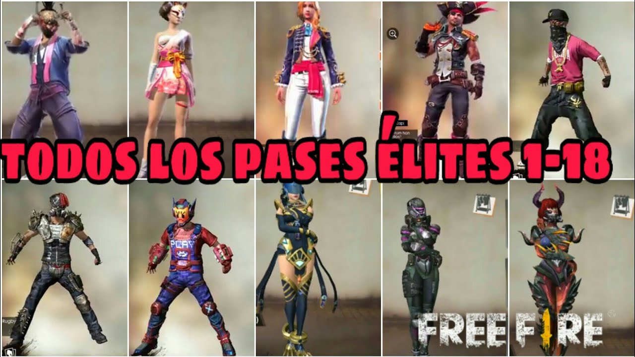 TODOS LOS PASES ÉLITES DE FREE FIRE DEL 1 AL 18 (Tráiler) - YouTube