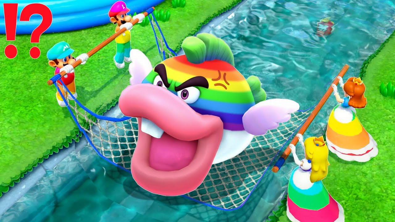 Super Mario Party - River Survival With Rainbow Mario, Luigi, Peach ...