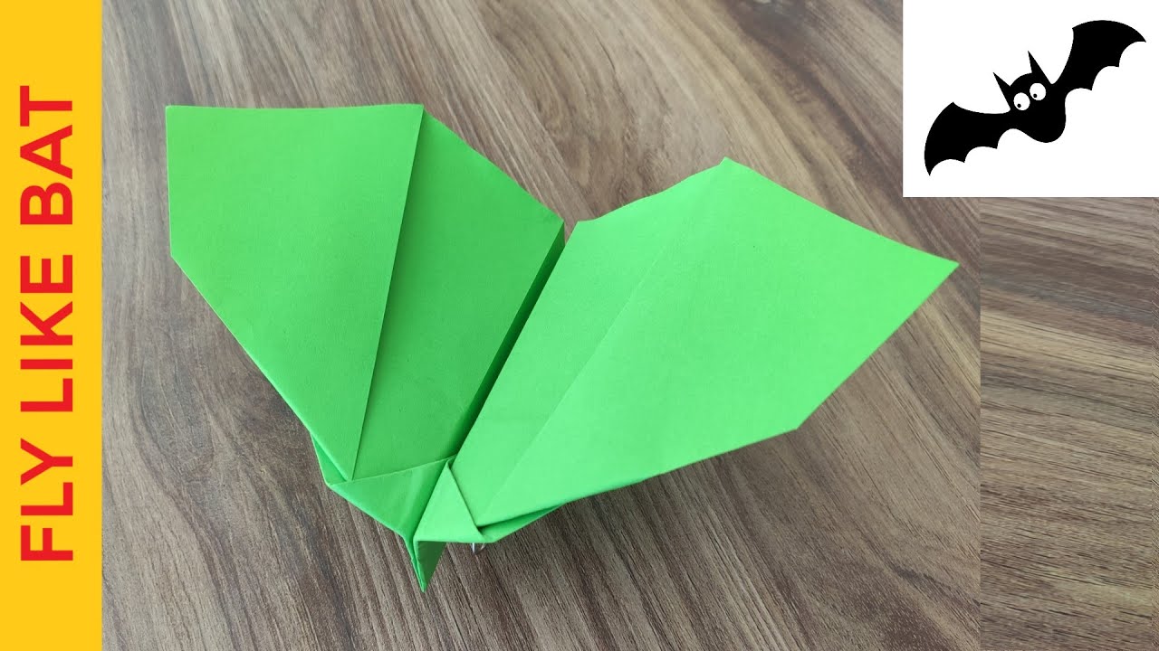 Make a Bat paper plane that flaps it's wings - YouTube