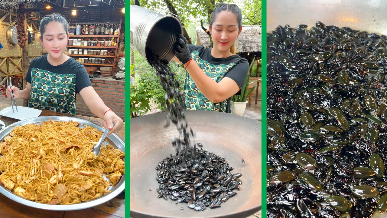 "Insect cooking, Blue Crab Spaghetti" Mommy Chef Cook Yummy Recipe ...