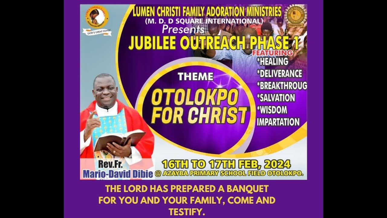Rev Fr Mario David Dibie Live Stream (JUBILEE OUTREACH PHASE 1) - YouTube