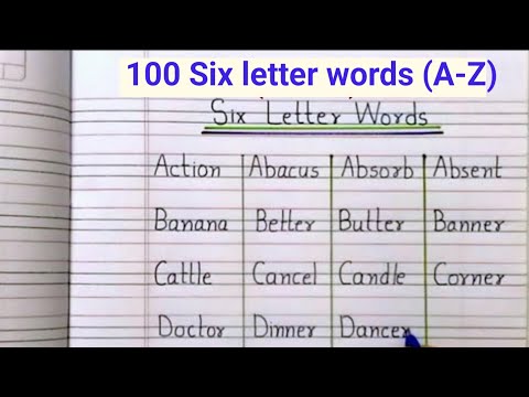 Six Letter Words | six letter words in english| 100 six letter words ...