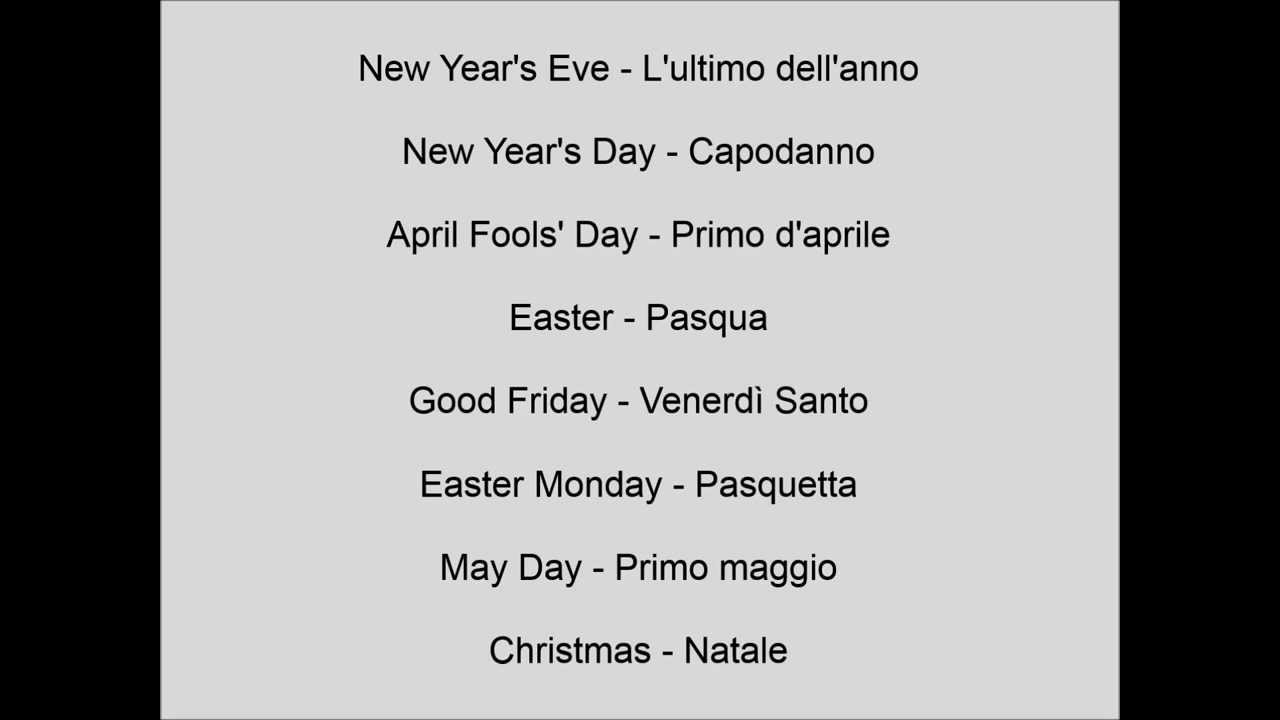 Learn Italian for free: Italian Words lesson 7 Holidays - Vacanze e ...
