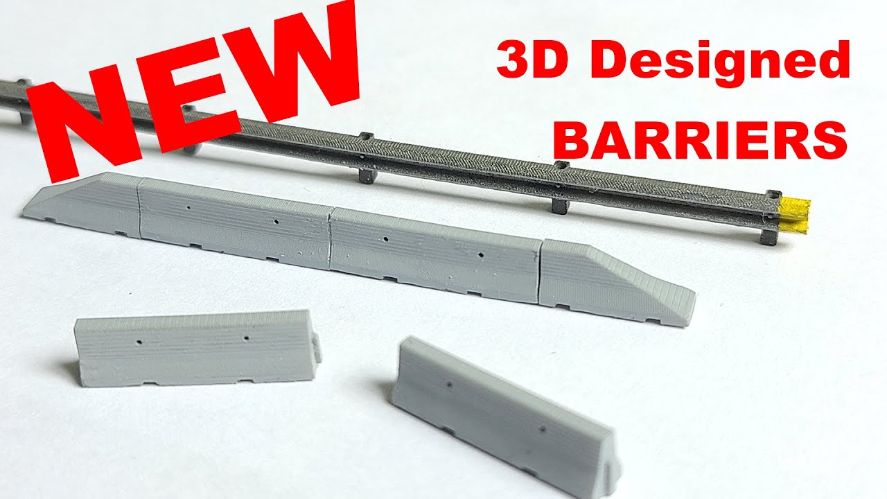 N Scale Barriers 3D Design - YouTube