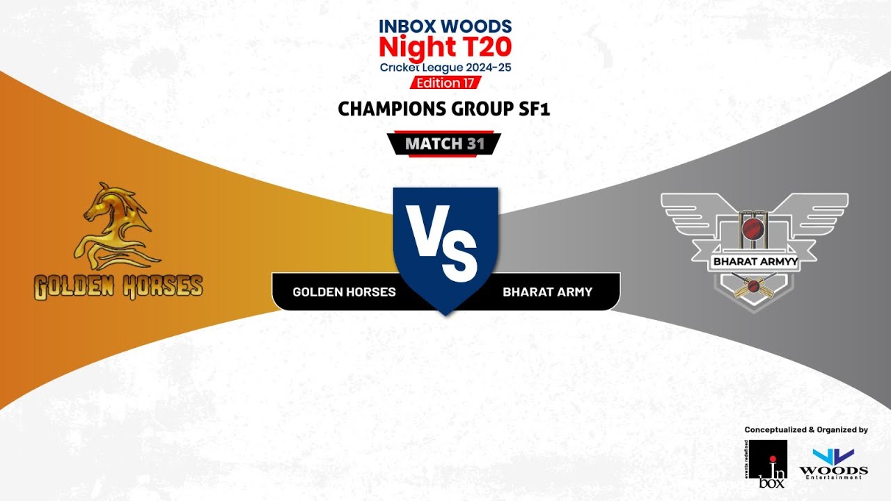 Golden Horses V/s Bharat Army || Semi Final || T20 Cricket League ...