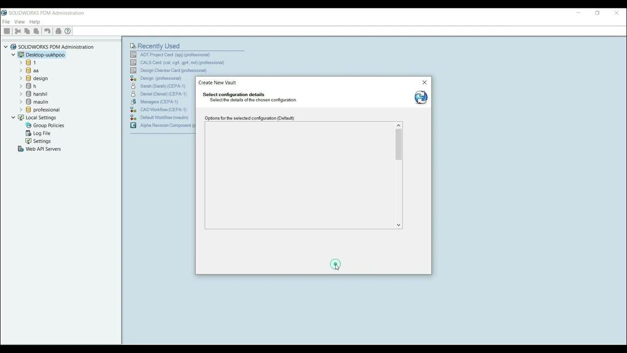 How to create Vault in SOLIDWORKS PDM/Local File View | The administration Tool - YouTube
