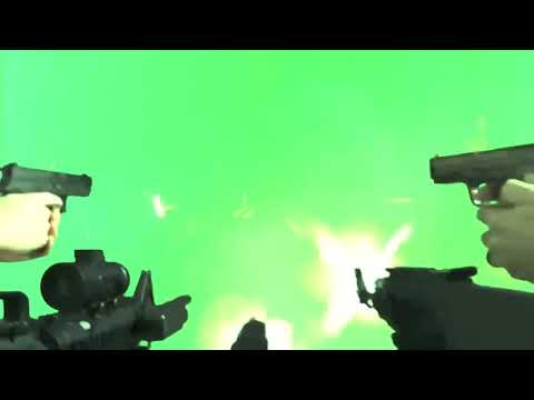 Gun fight - green screen