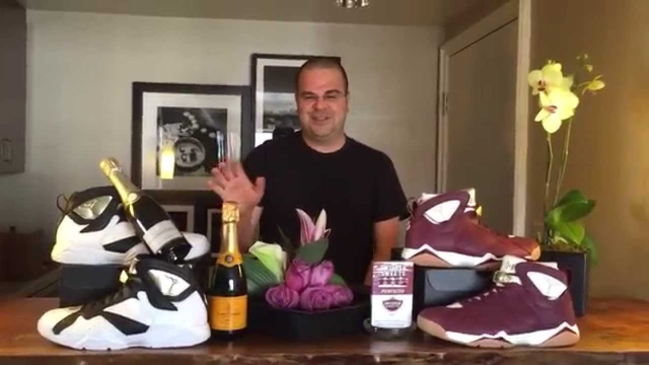 ShoeZeum Diluted Champagne And Cigar Nike Air Jordan 7s - YouTube