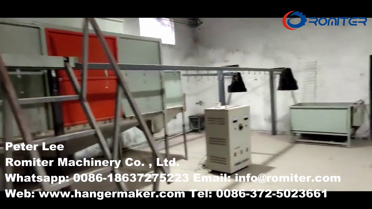 Automatic Plastic Hanger Fiber Flocking Machine - YouTube