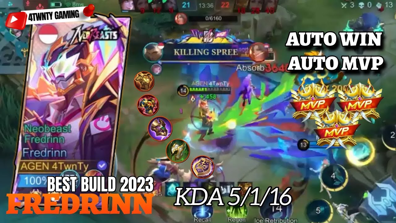 FREDRINN Best Build 2023 JUNGLER || Auto WIN & Auto MVP - Gameplay ...