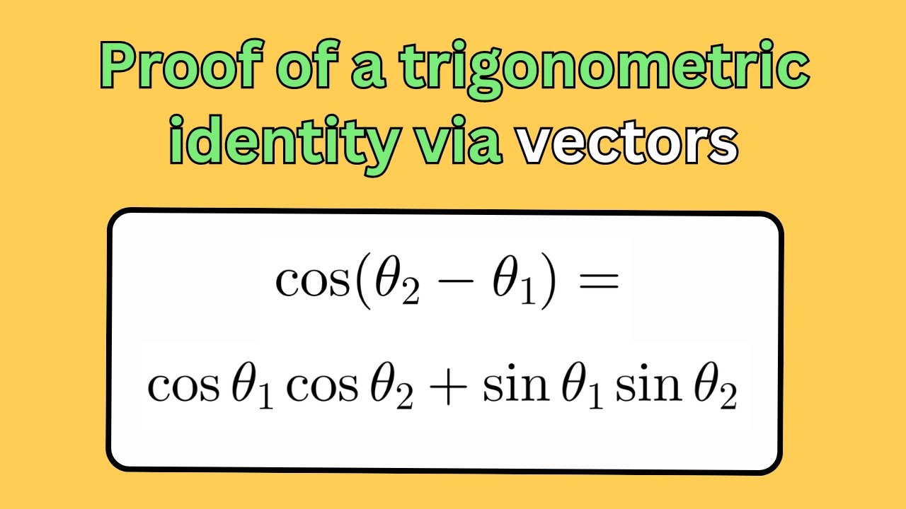 Proving a trigonometric identity with vectors and dot products (MIT 18. ...