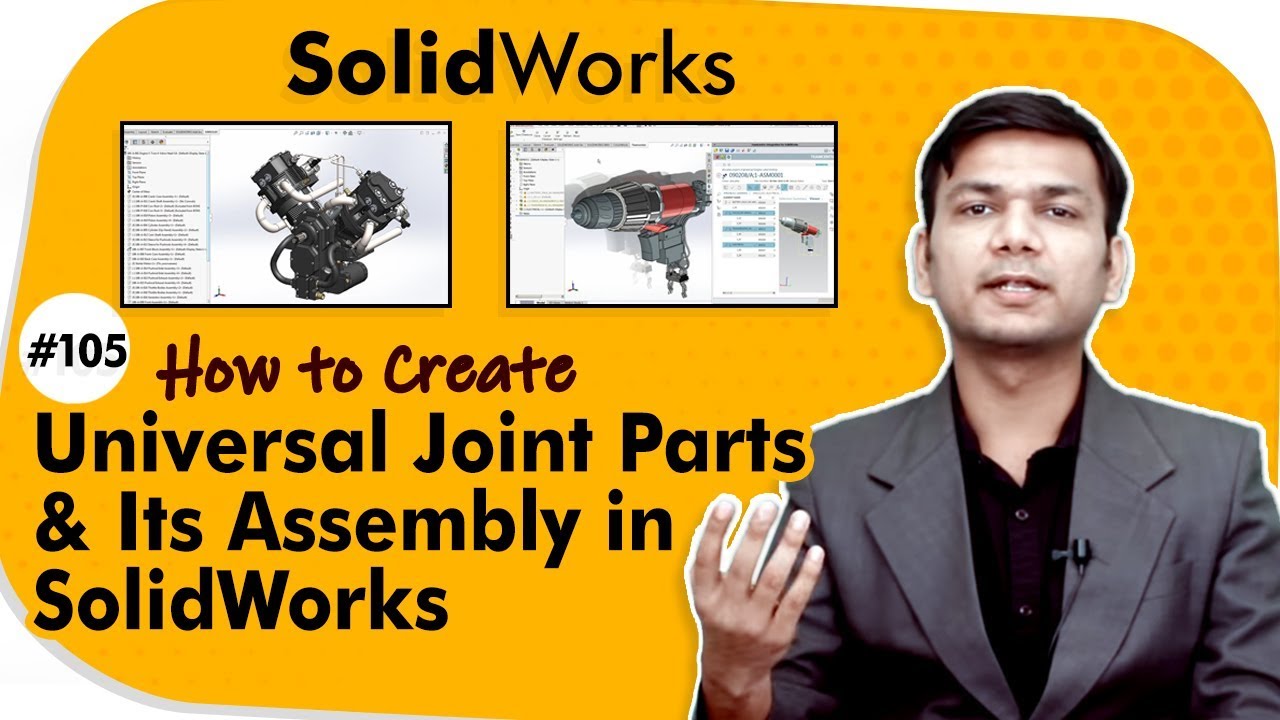 How to Create Universal Joint Parts and Its Assembly in SolidWorks ...