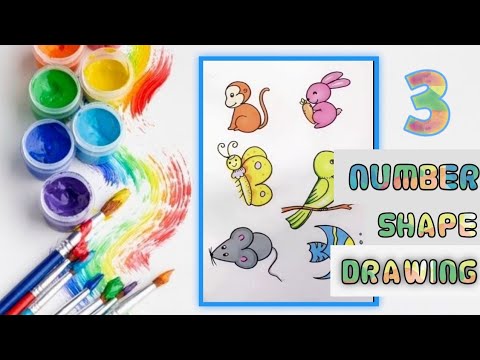 How to draw shape drawing video l number shape drawing with step by ...