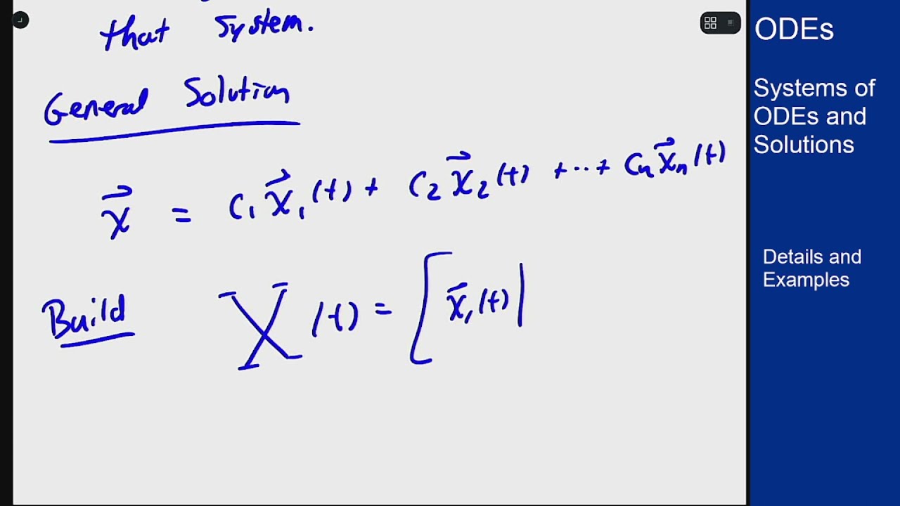 Differential Equations - Systems of ODEs - Fundamental Matrices - YouTube