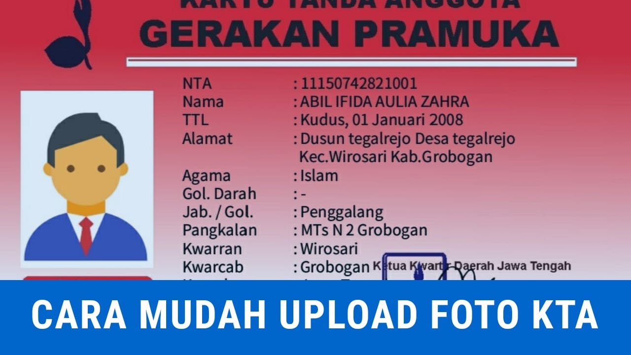 Cara mudah upload foto KTA Pramuka - YouTube