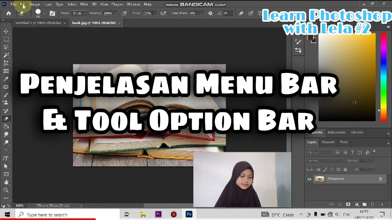 2.Penjelasan menu bar & option bar apk Photoshop||Tugas Desain - YouTube