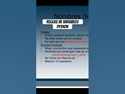 📖Reglas de variables en Python - YouTube
