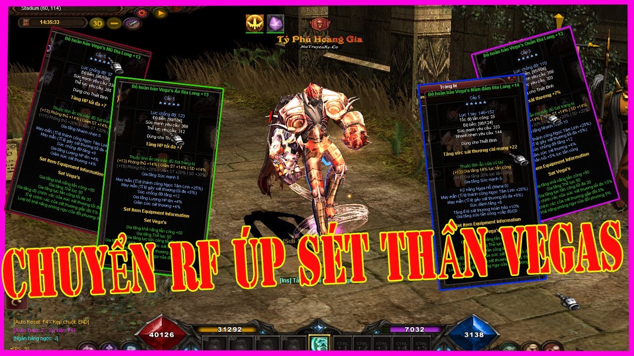 Mu Online Mới Ra | Chuyển Qua RF Khô Máu Úp Sét Thần Vega's Tối Công ...