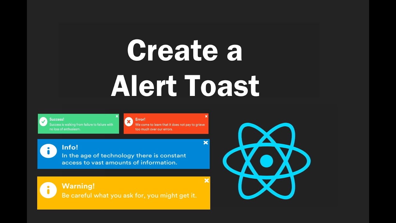 Create a Alert Toast with React JS - YouTube