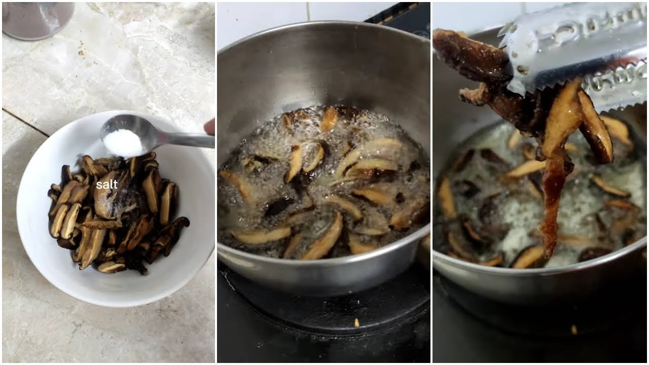 Crispy Fried Shiitake Mushrooms - crispy, fragrant, salty, oily - YouTube