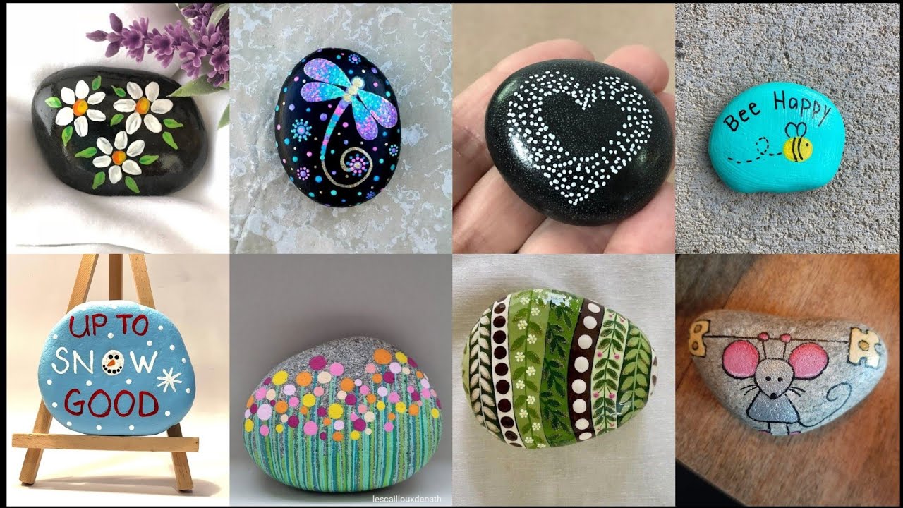 New and elegant pebble stone painting ideas - YouTube