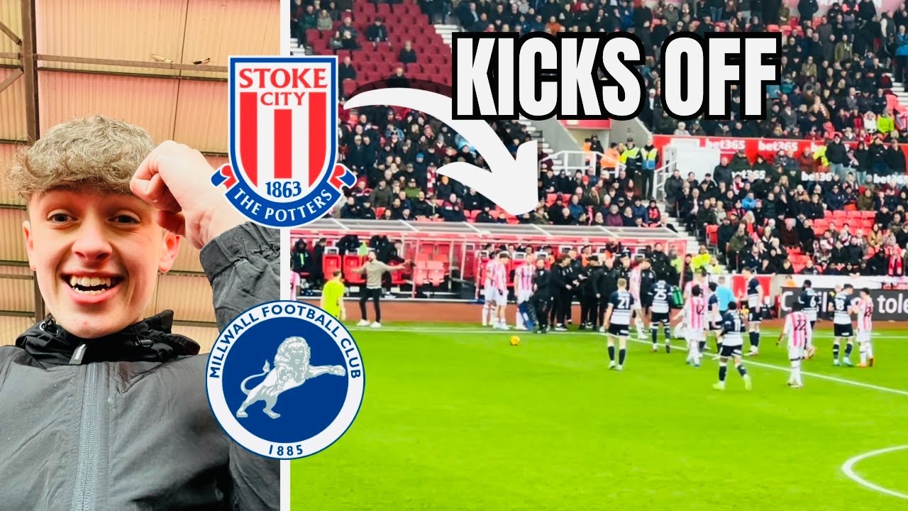 It ALL KICKS OFF at STOKE v MILLWALL *Stoke City 1-1 Millwall* - YouTube