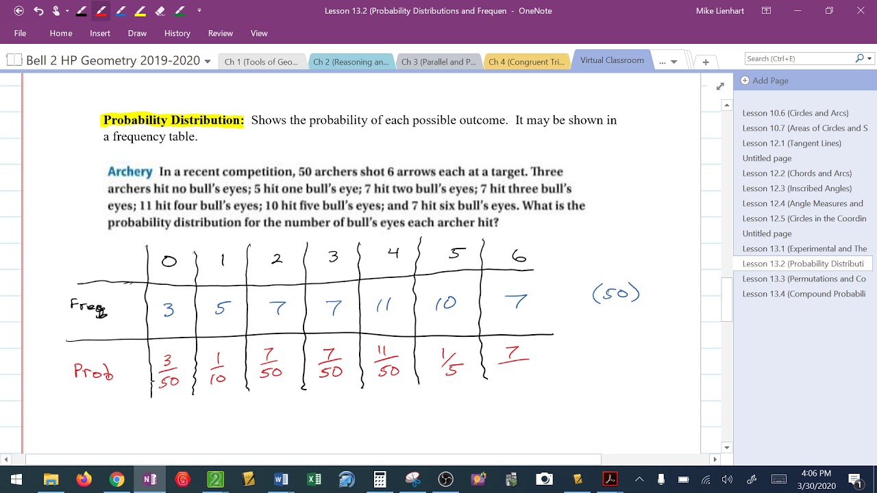Probability Distributions and Frequency Tables Lesson 13 2 - YouTube