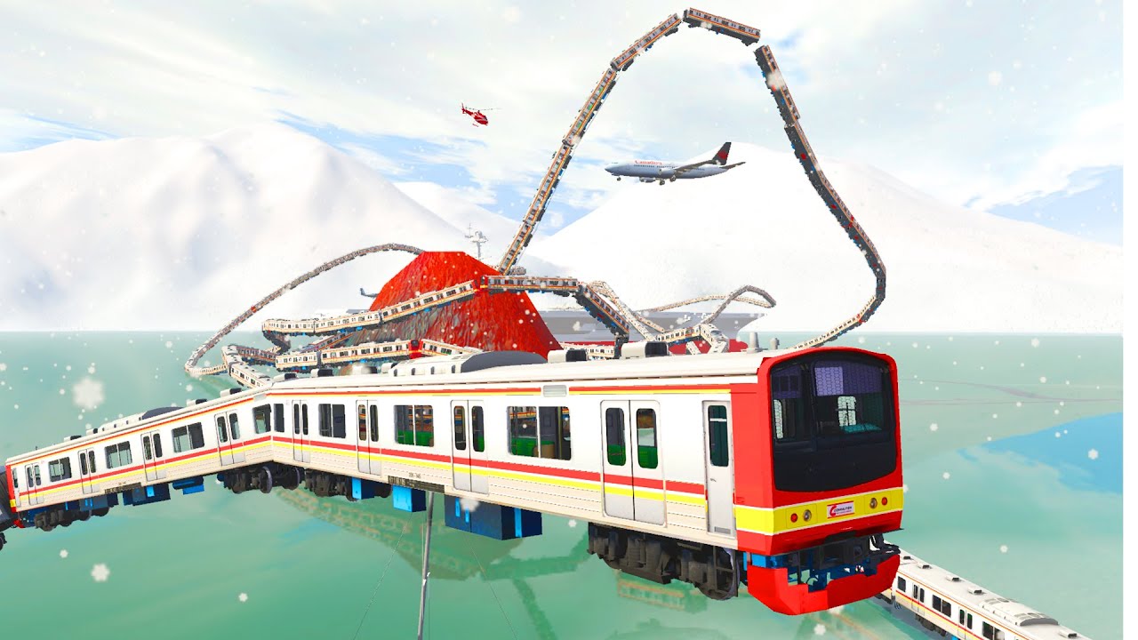 Dance Train Enters the Tunnel | Flying Train Circling Warships and ...