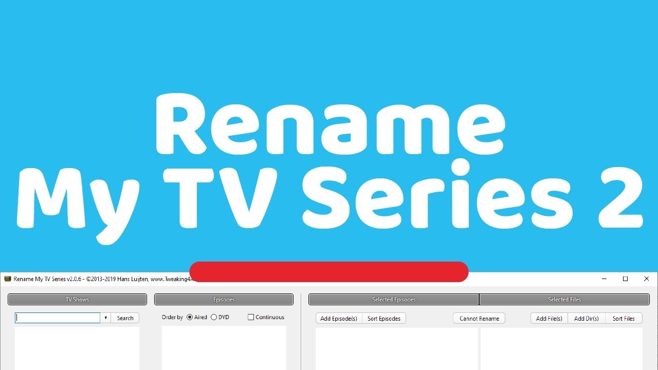 LOGICIEL - Rename My TV Series 2 - YouTube