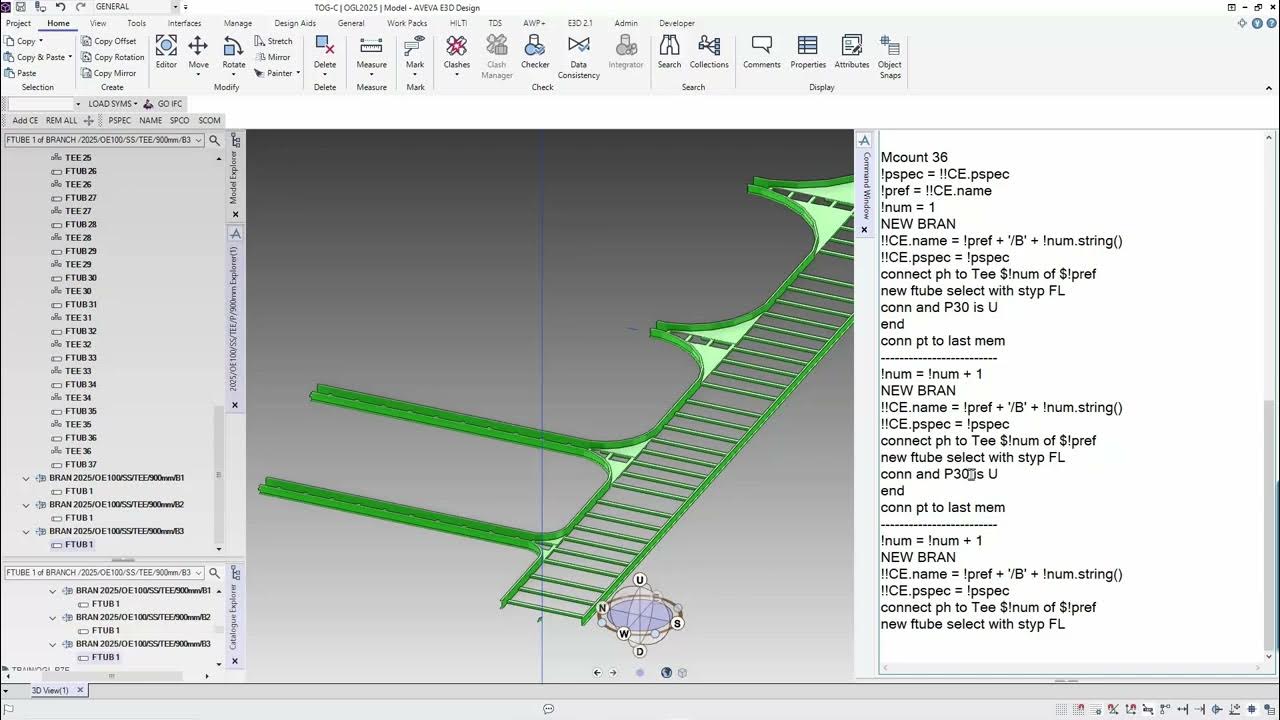 E3D Command Line : Checking Cable Tray Tee connections while creating ...